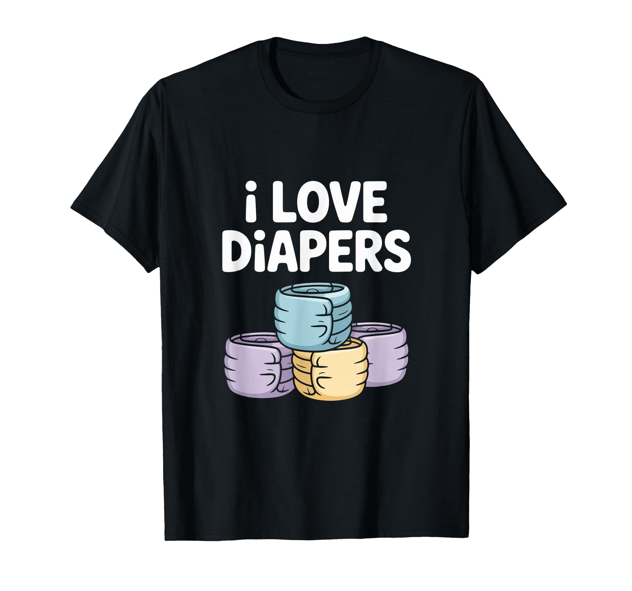 Colorful Diapers Graphic T-Shirt for Fun and Humorous Everyday Wear ...