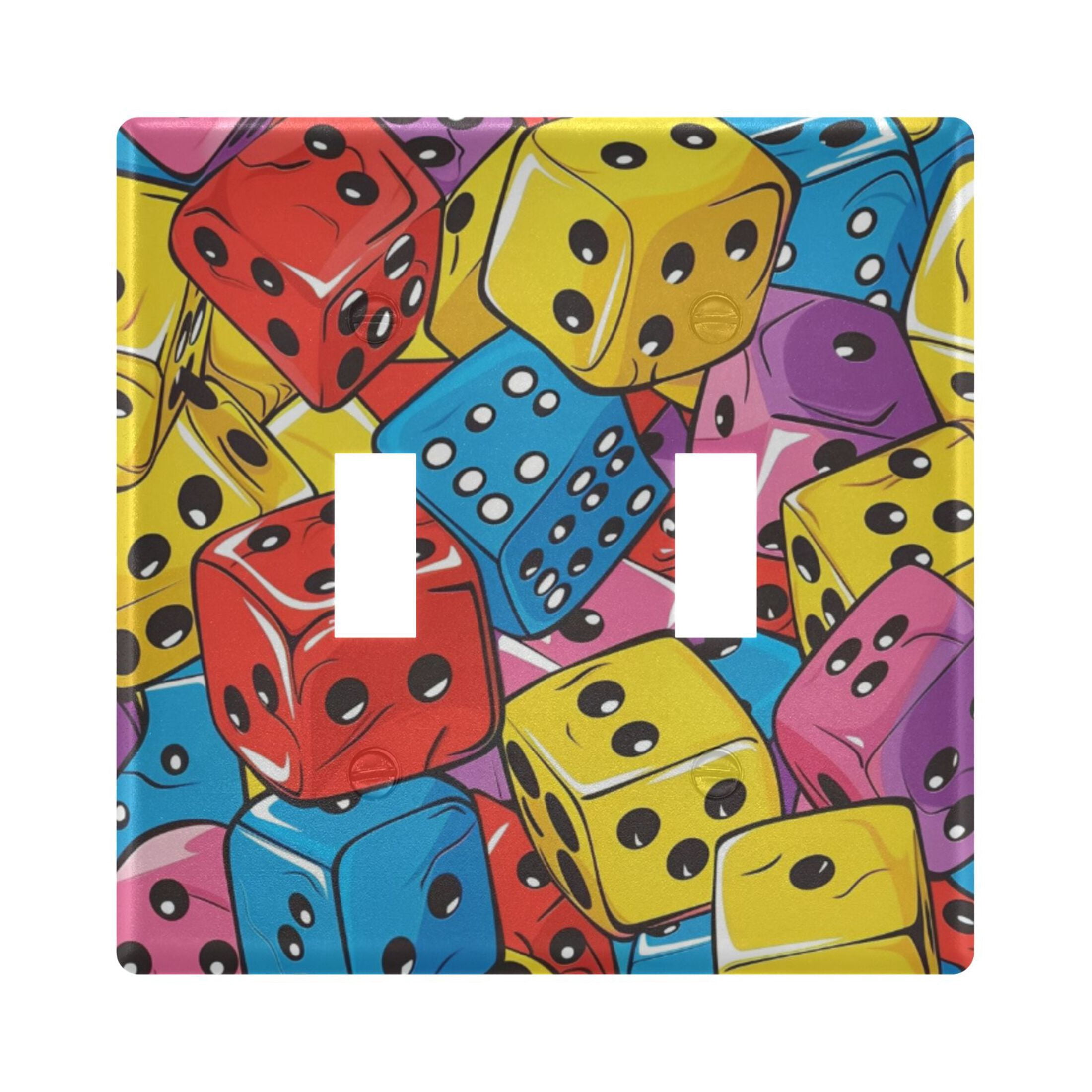 Colorful Dice Cartoon Light Switch Cover Electrical Outlet Cover ...