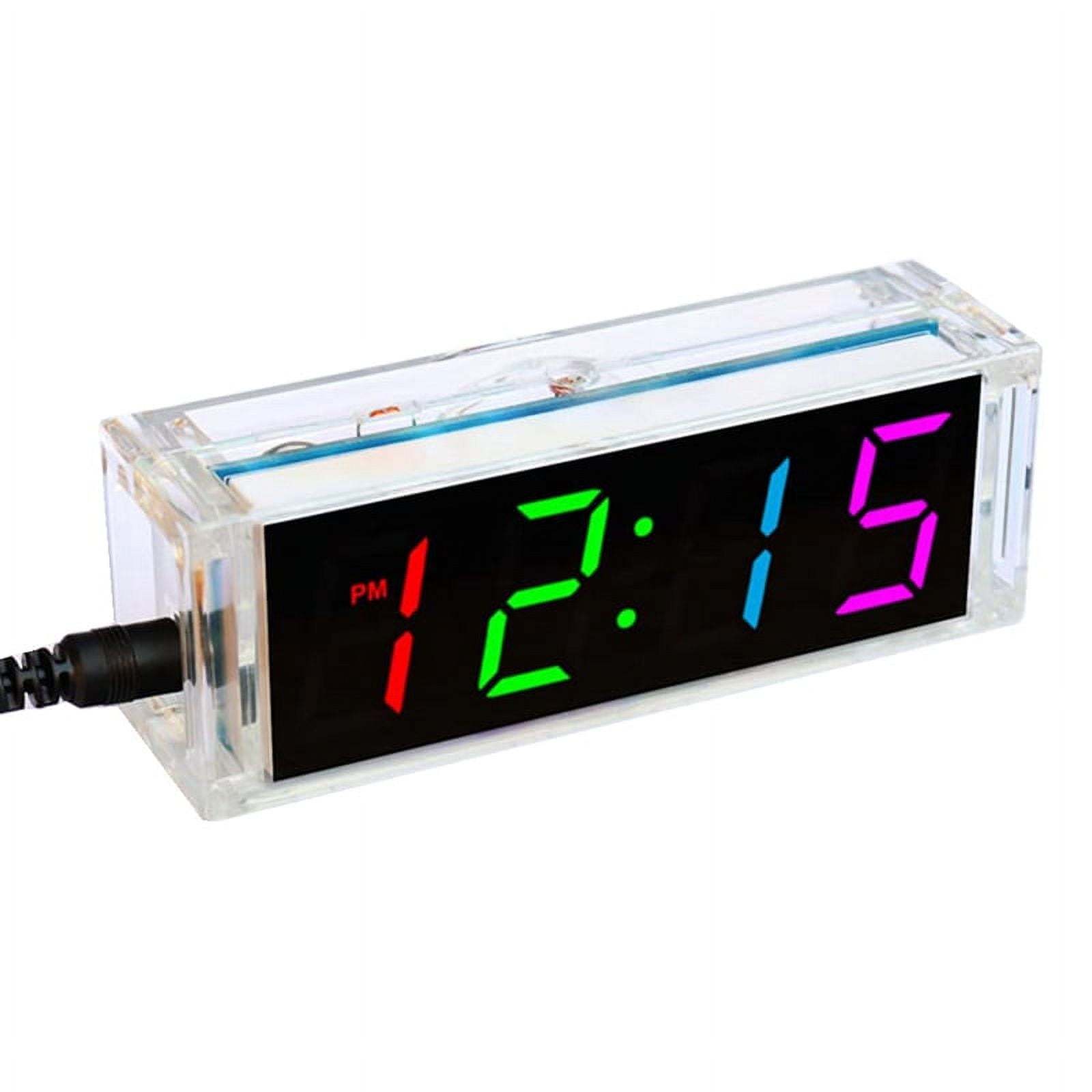 Colorful Digital Clock Electronic Kit DIY Parts Component Set Welding ...