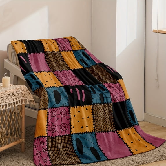 A Colorful Digital Printed Blanket Featuring Retro Totem Designs with ...