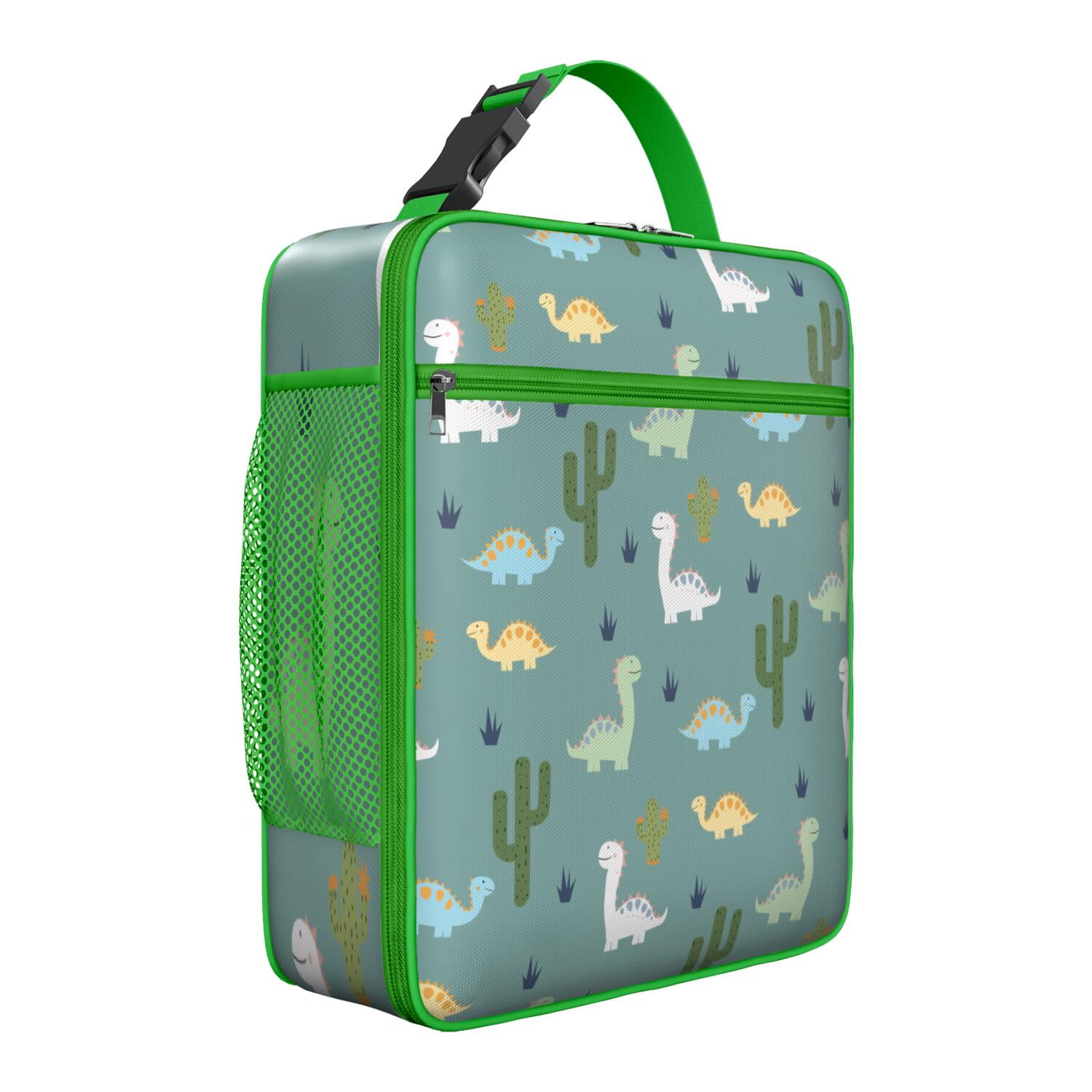 Colorful Dinosaur Print Insulated Lunch Bag, Cute Cartoon Dino Skeleton ...