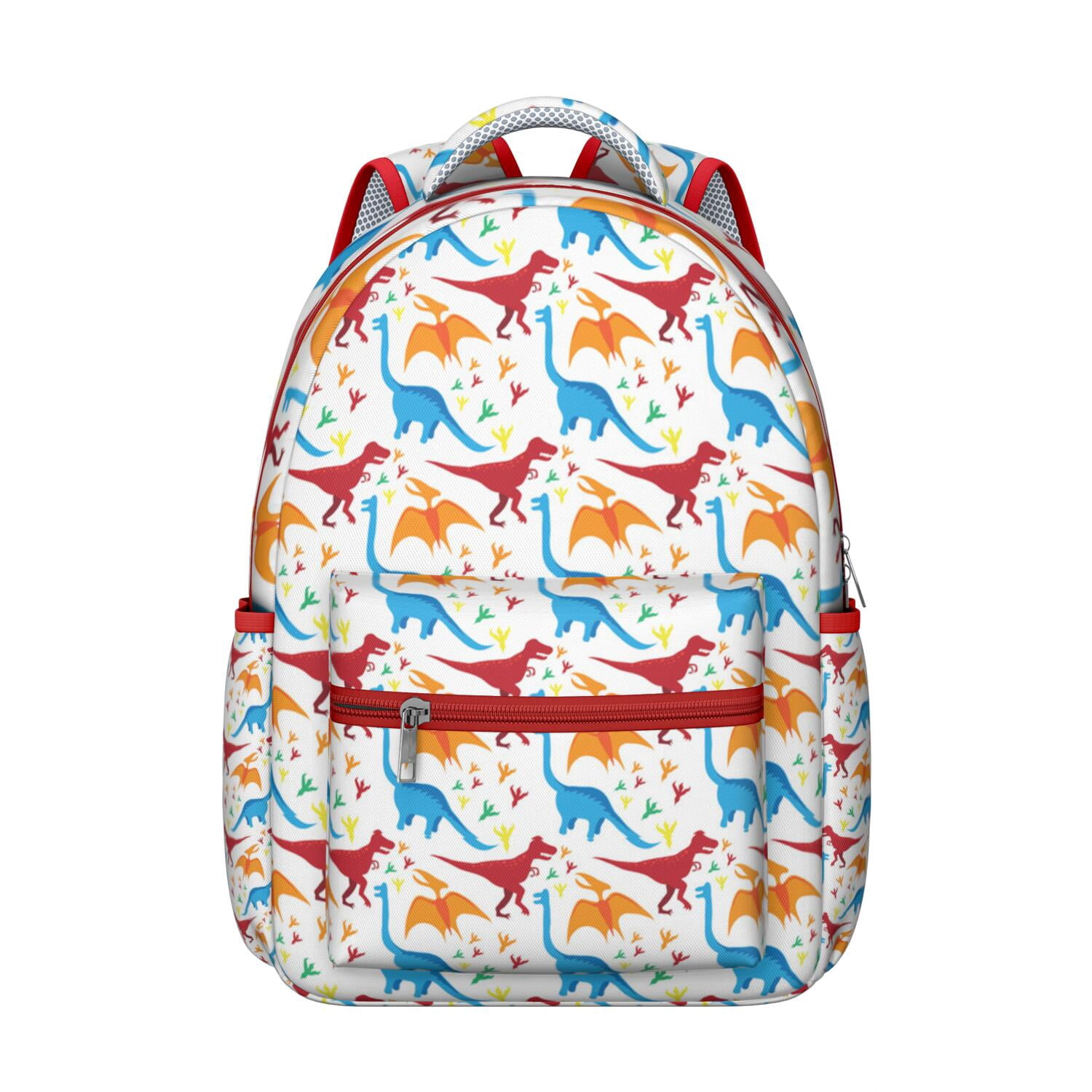 Colorful Dinosaur Print School Backpack for Student Cute Dino Pattern ...