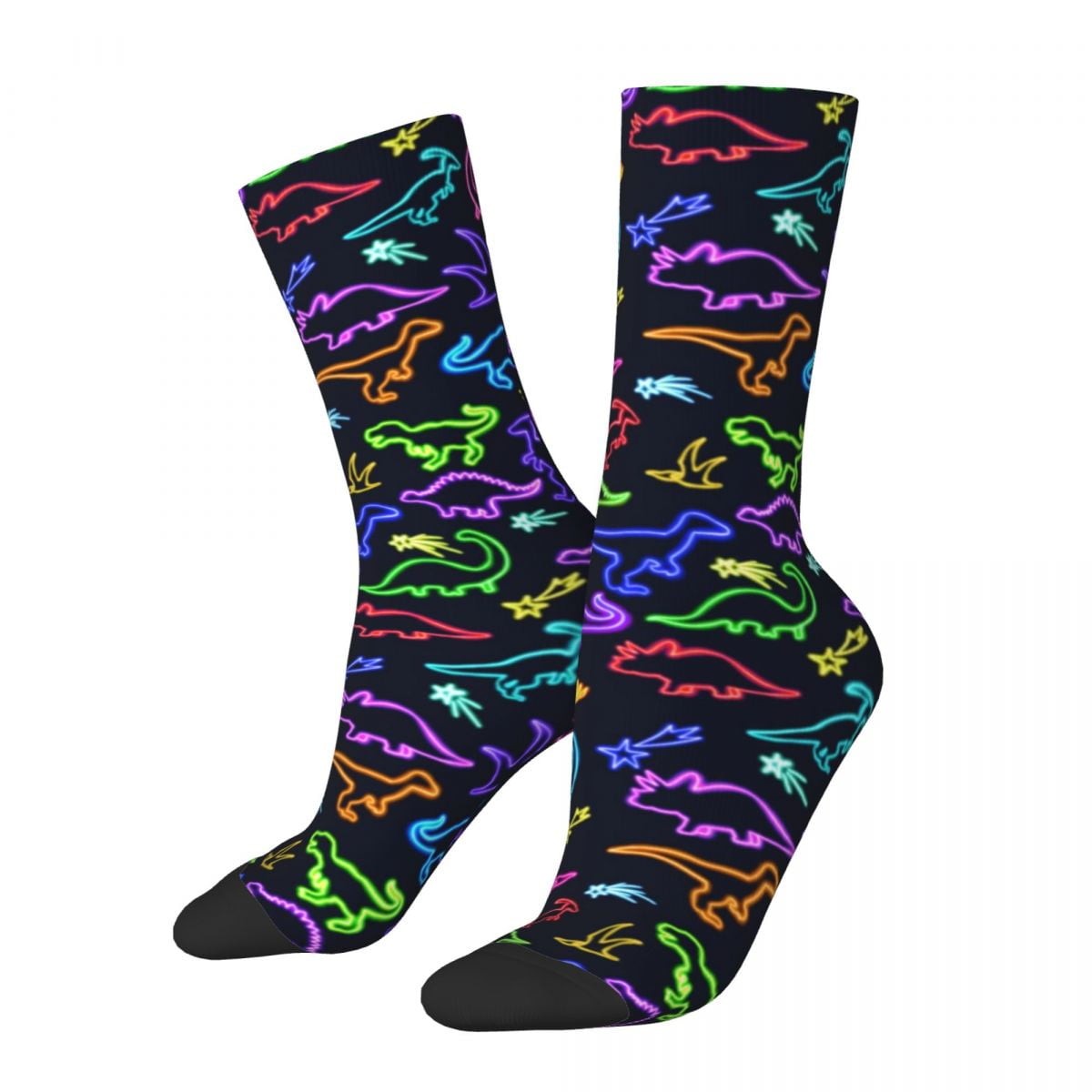 Colorful Dinosaur Socks Cute Animal Print Vintage Stockings Autumn Anti ...