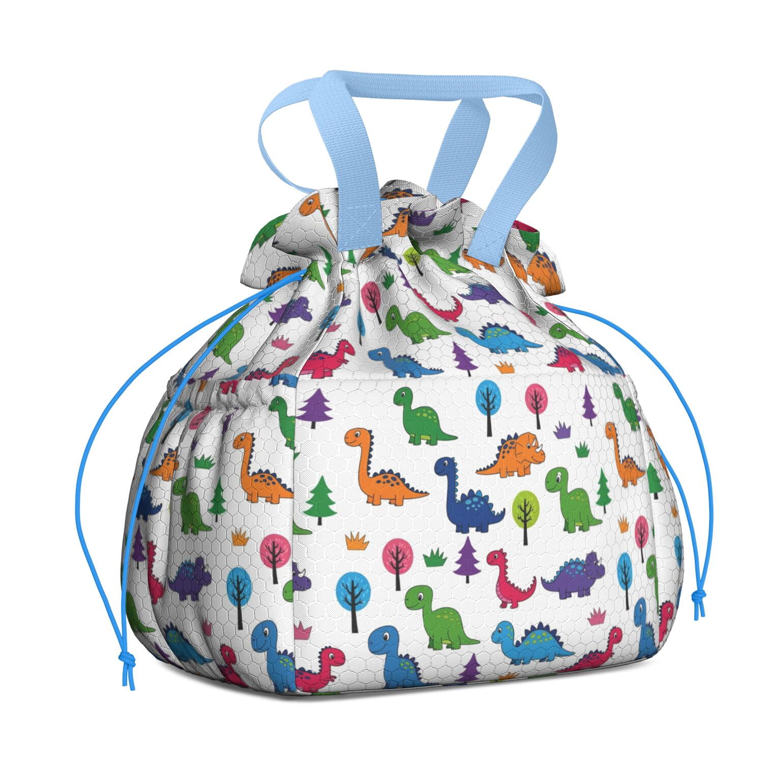 Colorful Dinosaur and Tree Pattern Drawstring Lunch Bag Women - Drawstring Lunch Bag Insulated ...