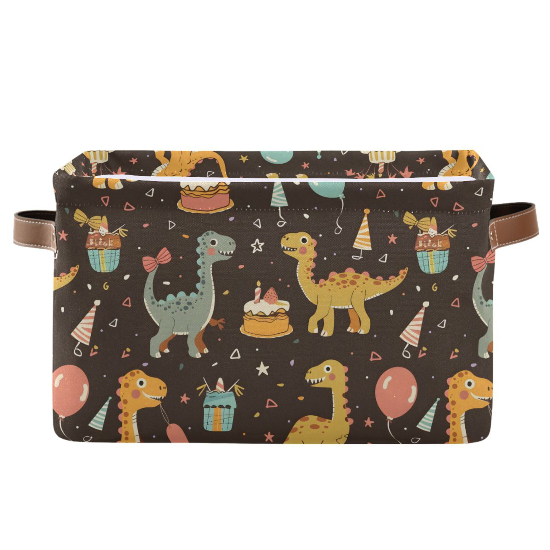 Colorful Dinosaur and Balloon Storage Bins with Handle Fabric Organizer ...