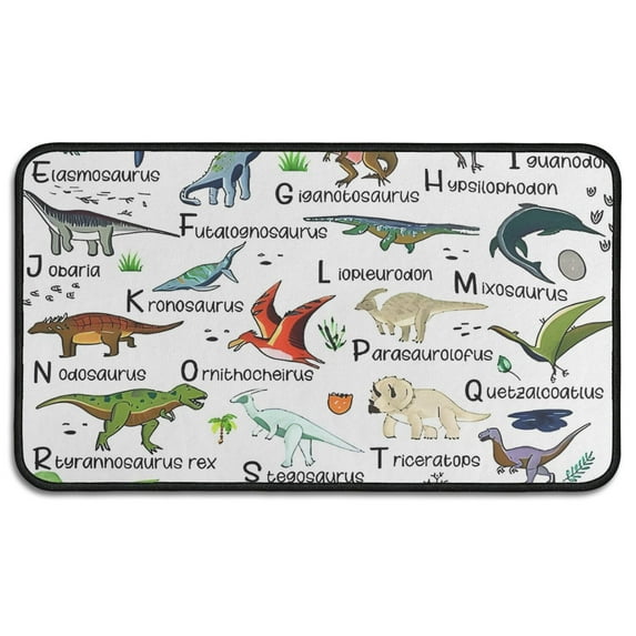 Colorful Dinosaurs Alphabet Pattern Door Rugs,Washable Non Slip Door ...