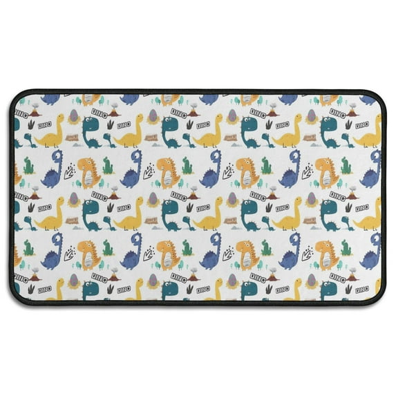 Colorful Dinosaurs DINO Eggs Pattern Door Rugs,Washable Non Slip Door ...