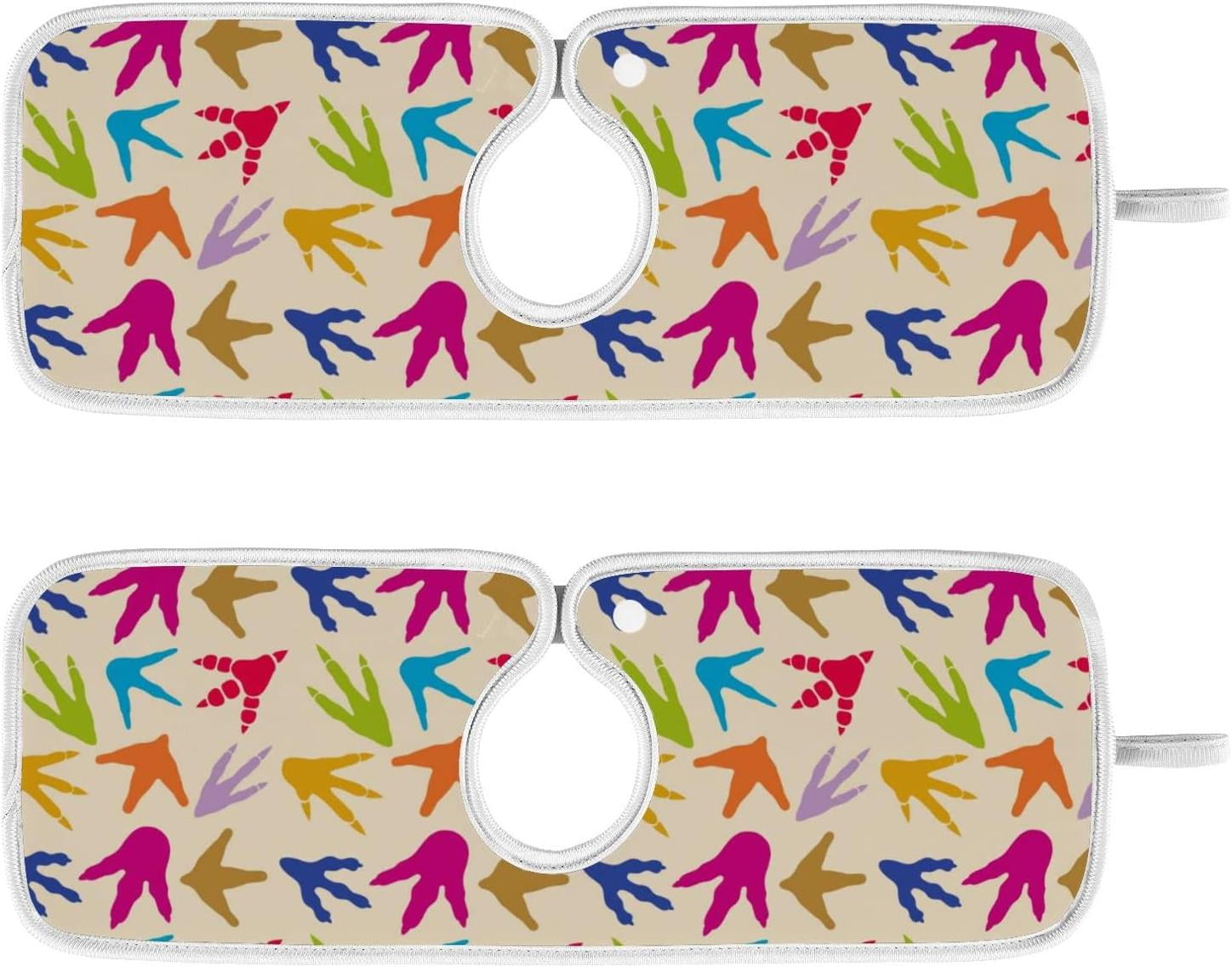 Colorful Dinosaurs Footprints Sink Splash Guard for Faucet 2 Packs ...
