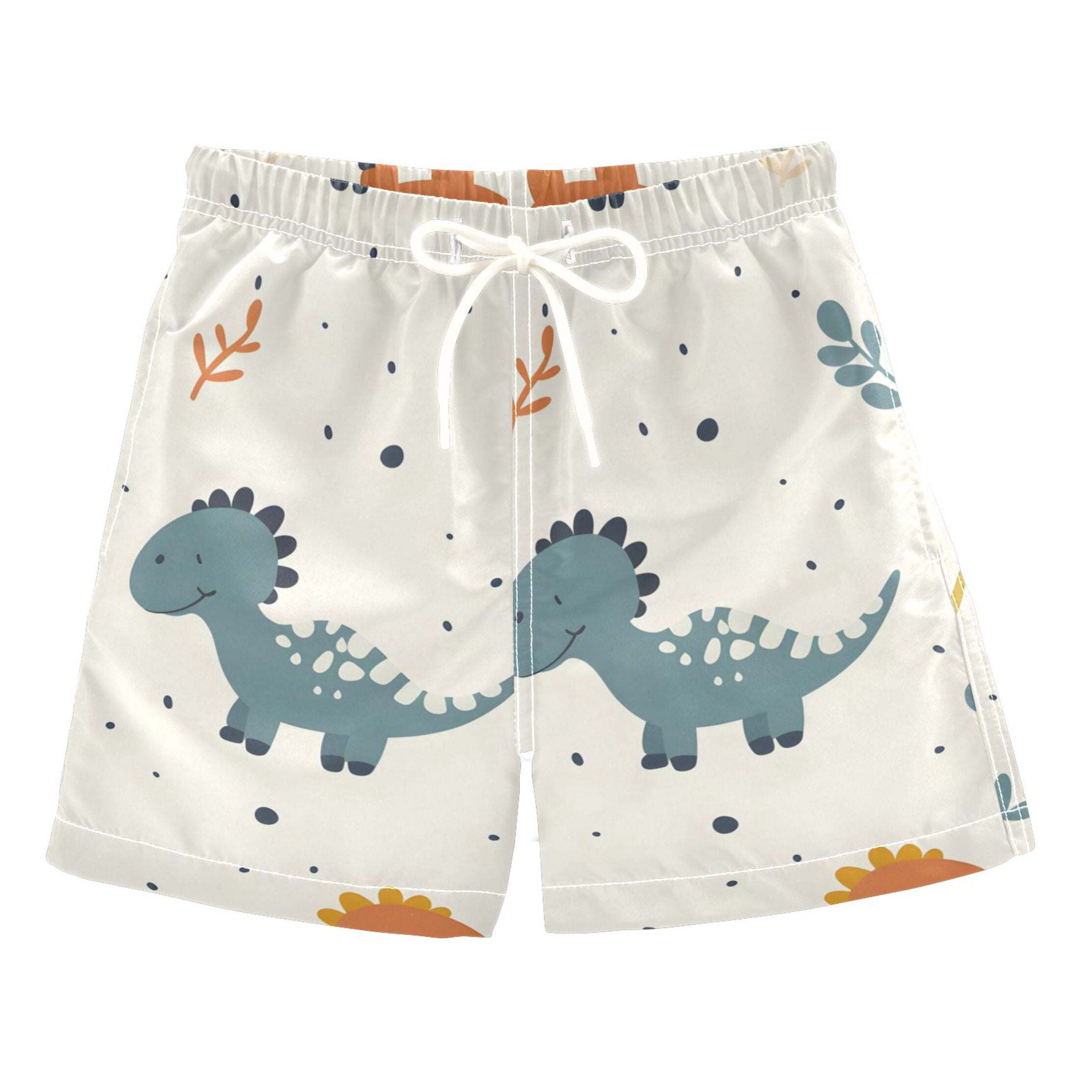 Colorful Dinosaurs Leaves Boys' Swim Trunks Board Shorts Beach Pants ...