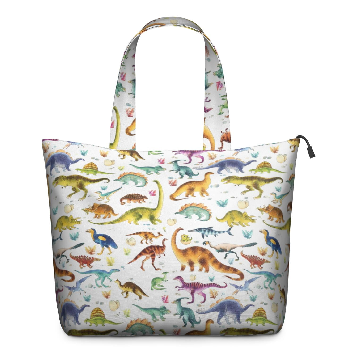 Colorful Dinosaurs Realistic Pattern Travel Tote Bags for Women Carry ...