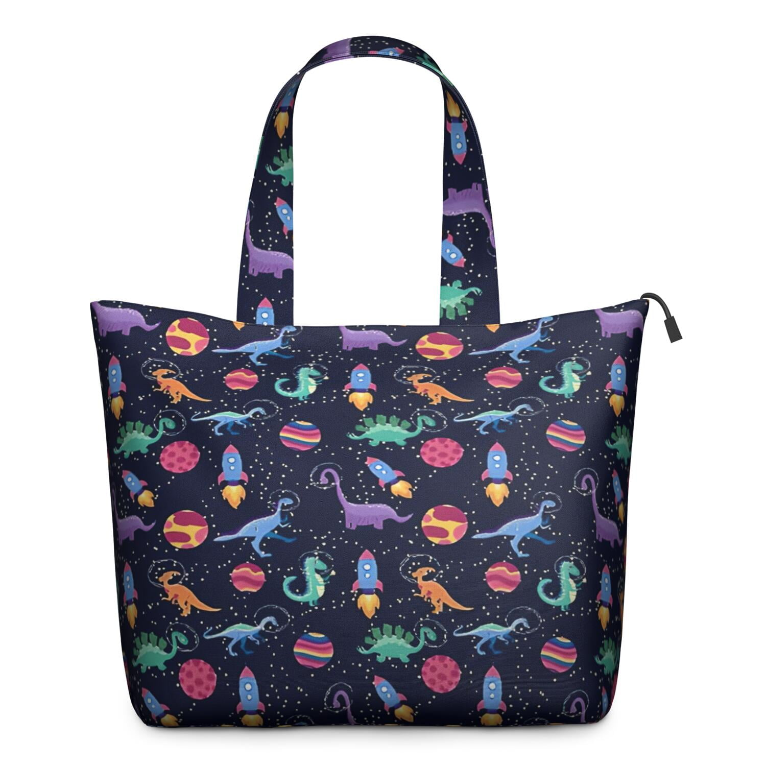 Colorful Dinosaurs Rockets Pattern Travel Tote Bags for Women Carry On ...