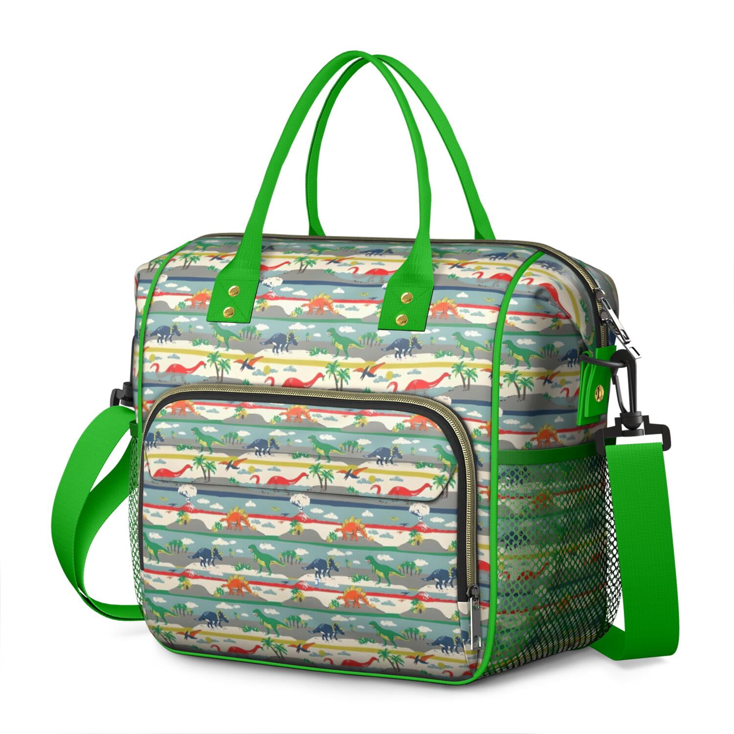 Colorful Dinosaurs Stripe Pattern Womens Lunch Box for Work,Insulated ...