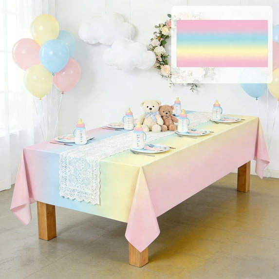 Colorful Disposable Party Tablecloth - Waterproof Design for Easy ...
