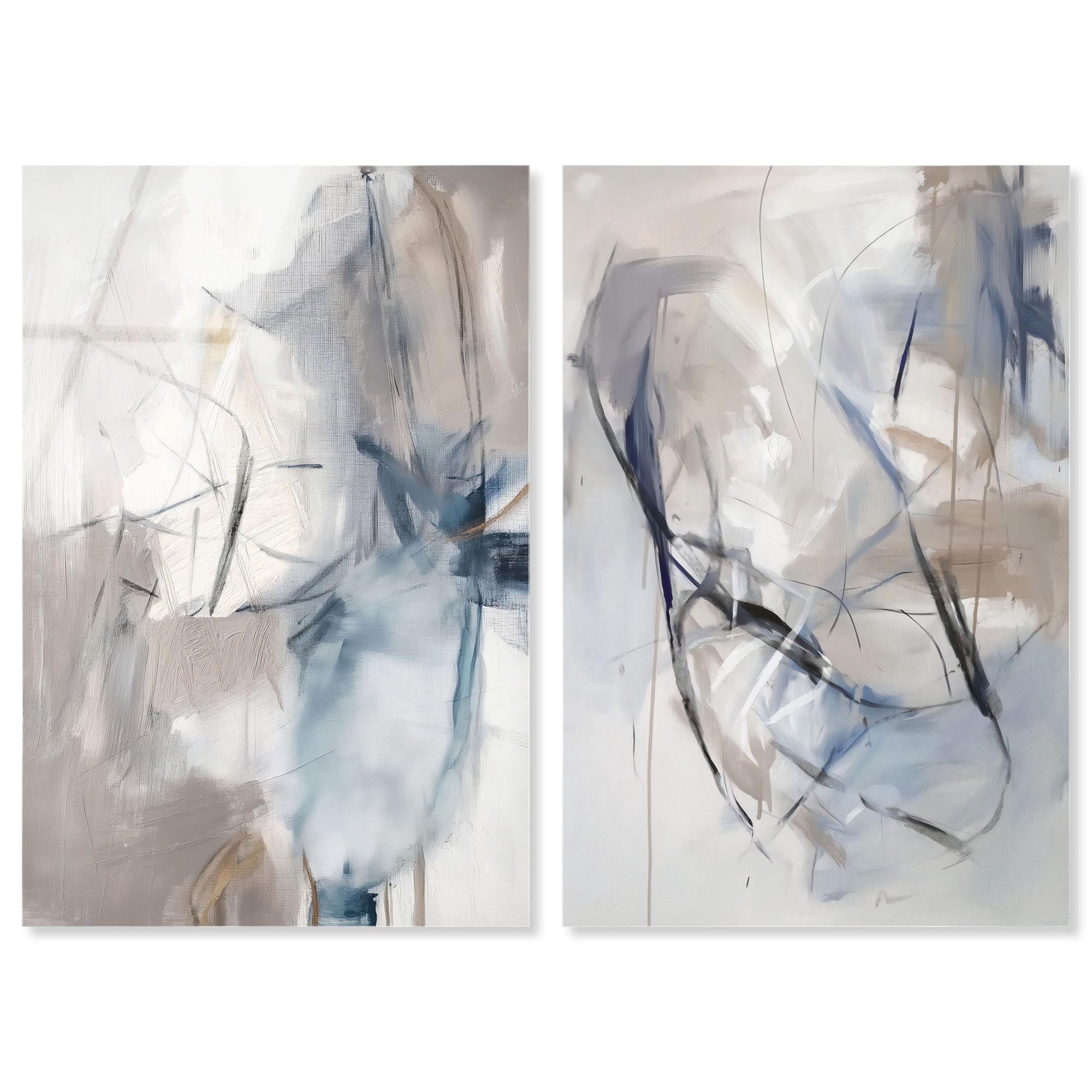 Colorful Divides Set Acrylic Print Blue and Sage Art Set by Art Remedy ...