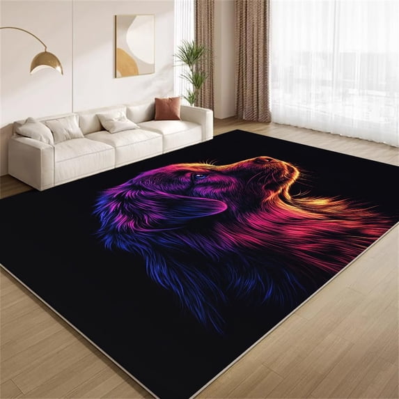 Colorful Dog Area Rugs, Modern Painted Animal Pattern Carpet, Washable ...