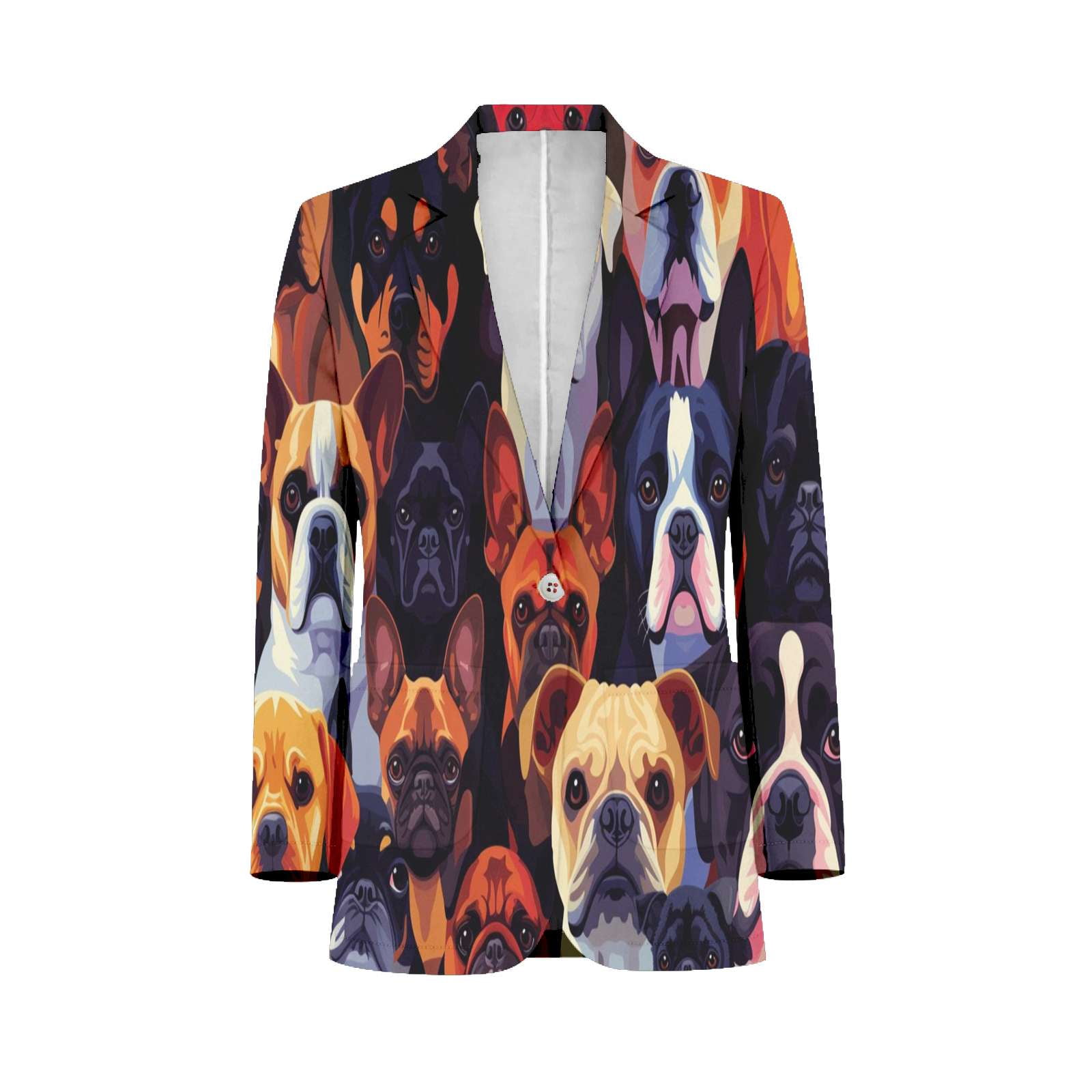 Colorful Dog Faces Pattern Men's Suit Blazer Casual Party Wear Slim Fit ...