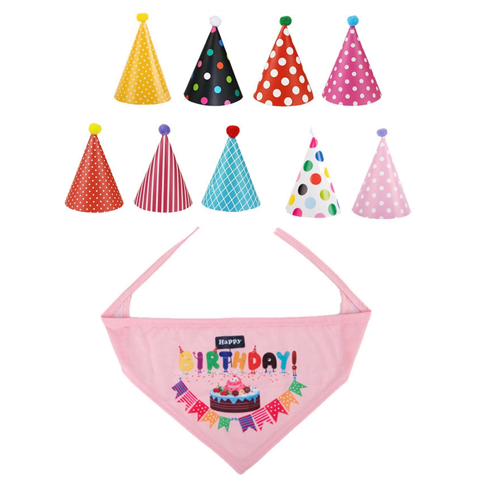 Colorful Dog Party Hats - Clean Easily - Burr-Free - Dog Cat Party Hat ...