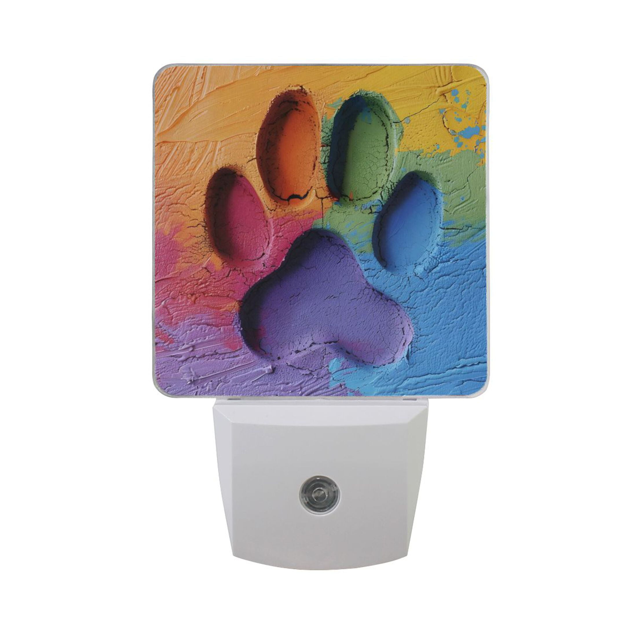 Colorful Dog Paw Night Light 2 Pack LED Nightlight Plug into Wall Dusk ...