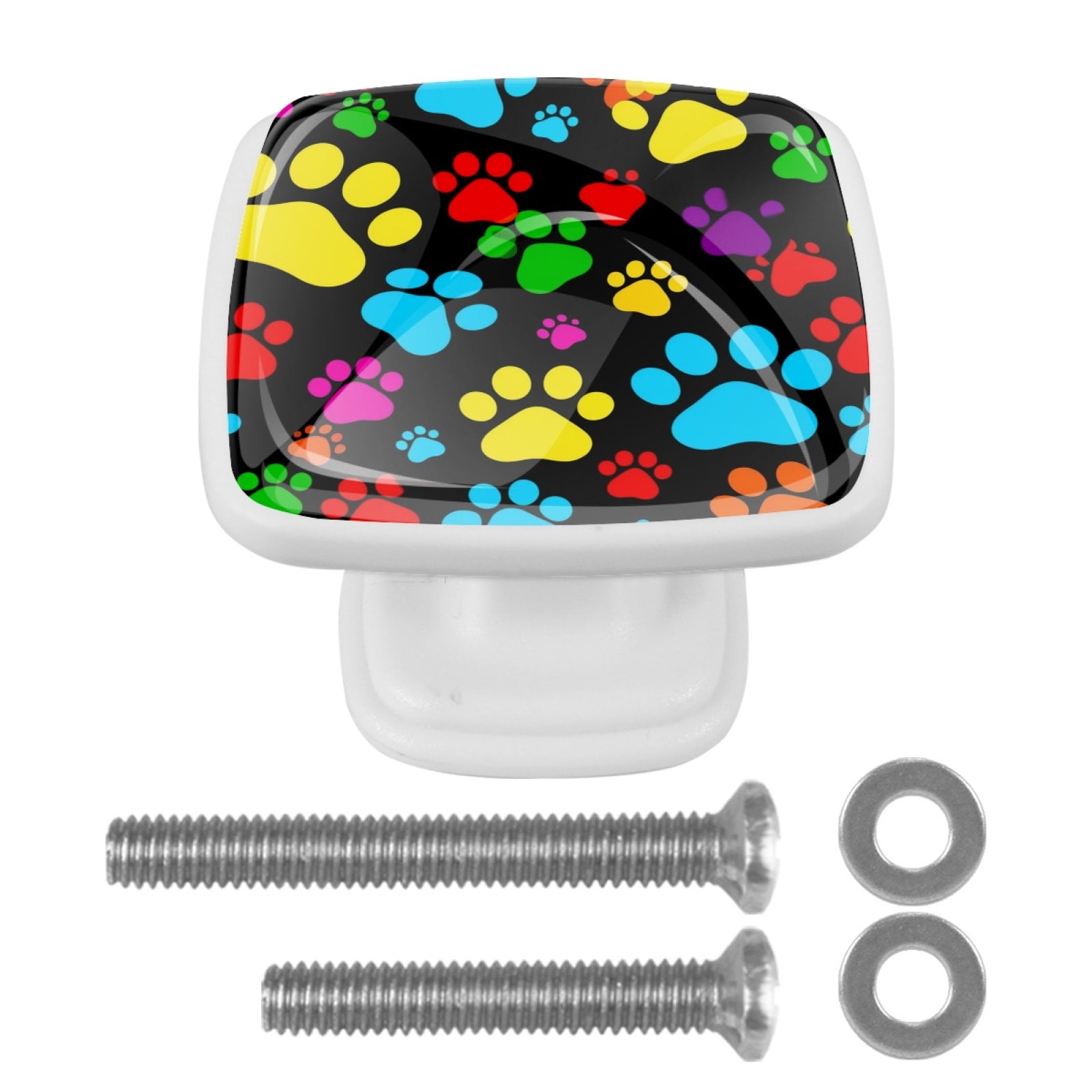 Colorful Dog Paw Print Cabinets Door and Drawers Knobs Pulls,Furniture ...