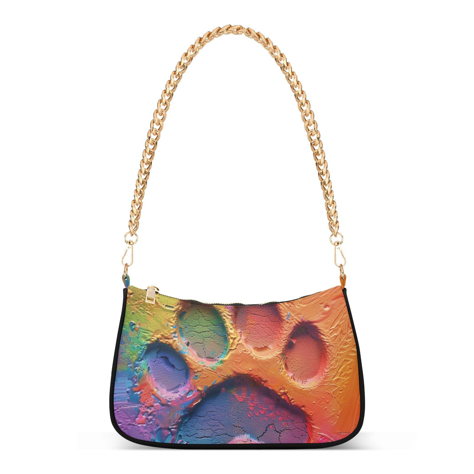 Colorful Dog Paw PrintWomen Small Shoulder Bag Crossbody Tote Hobo Bags ...