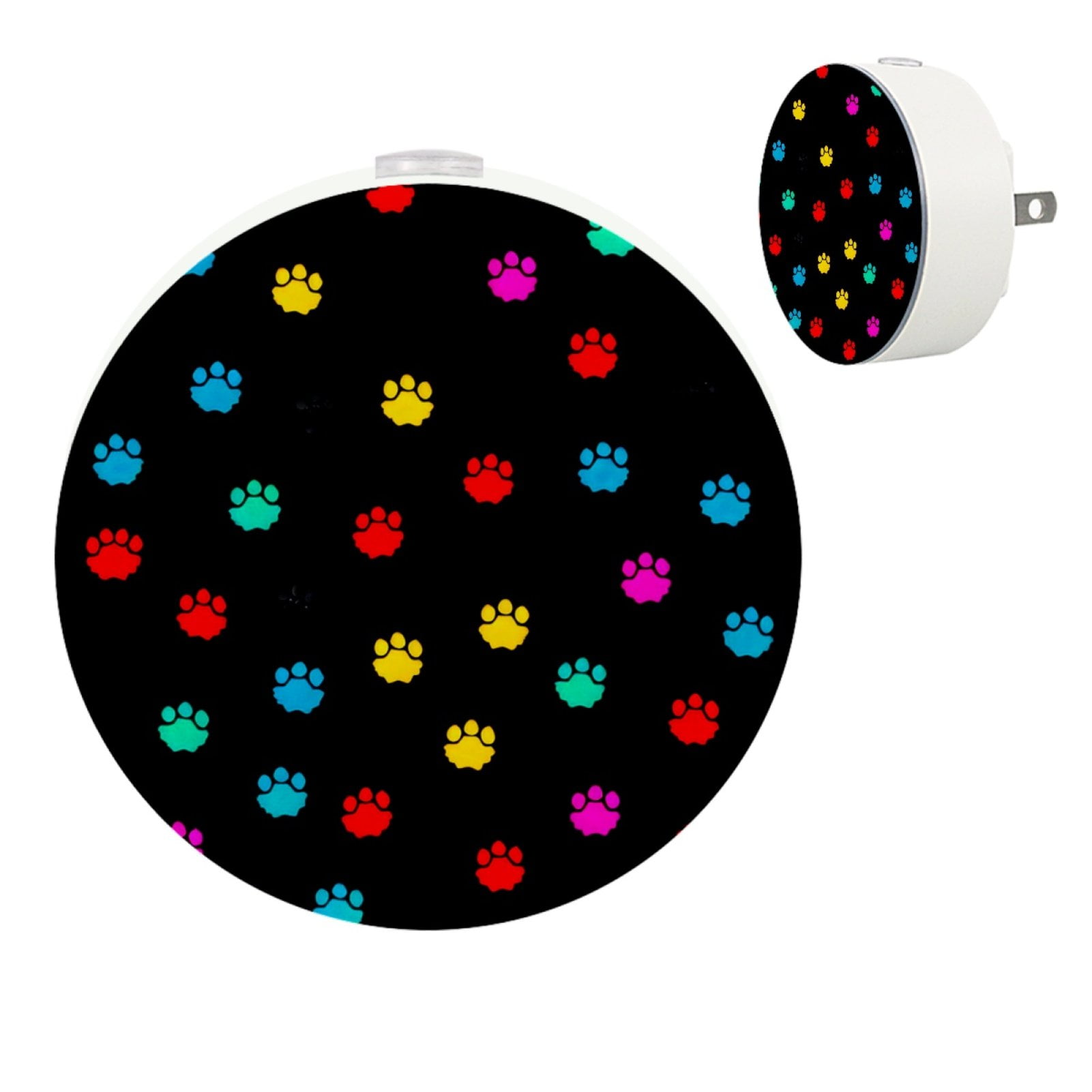 Colorful Dog Paw Prints Automatic night lights plug into wall Dusk to ...
