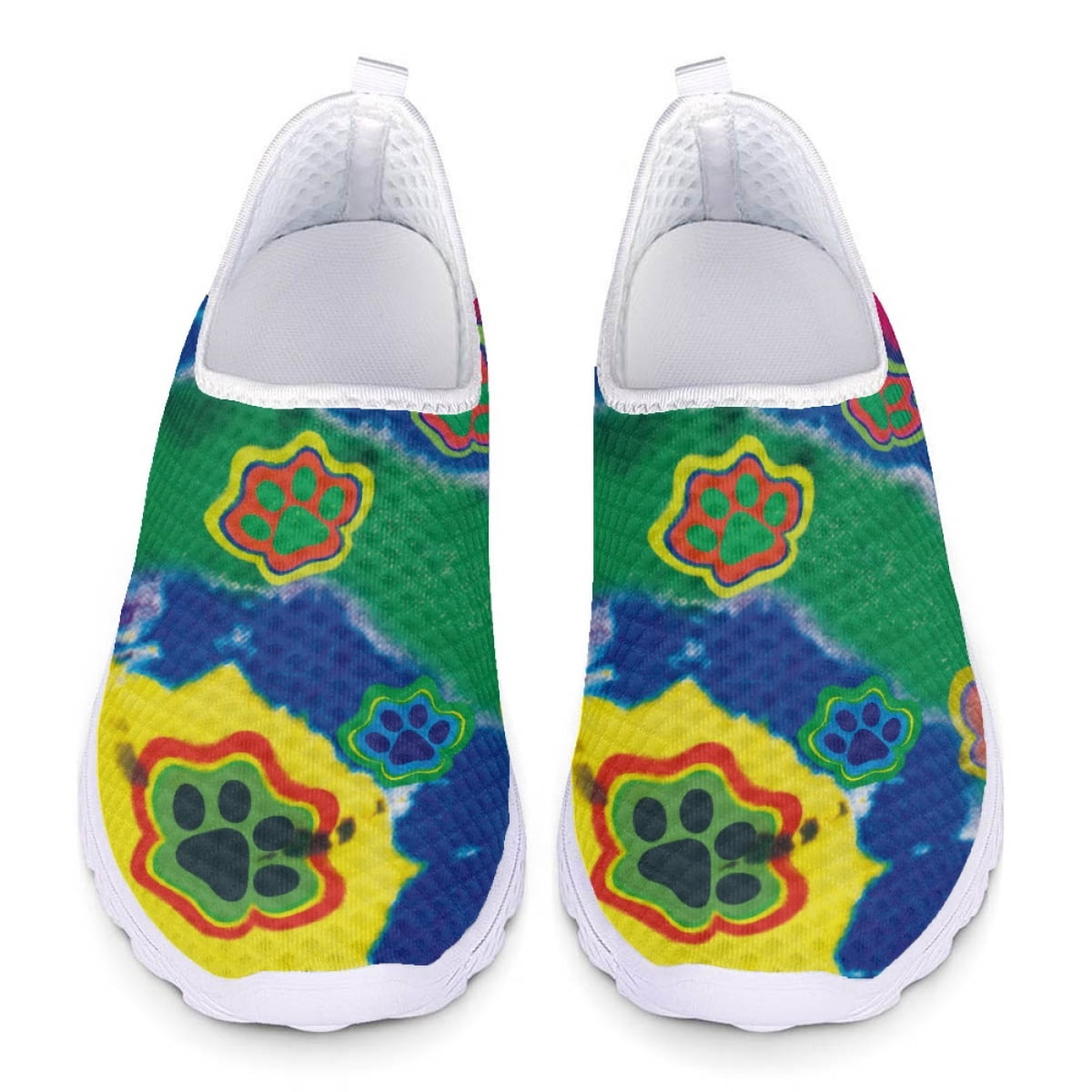 Colorful Dog Paws Cool Printing Casual Nursing Shoes For Women Summer ...