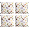 Colorful Dog Paws Throw Pillow Covers 18 x 18 Inch Pillow Covers Set of ...
