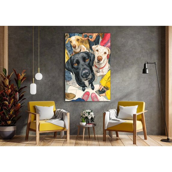 Colorful Dog Portrait Wall Art, Modern Pet, Labrador Retriever Artwork ...