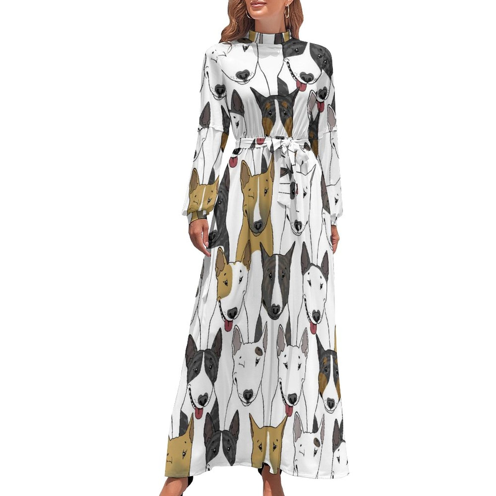 Colorful Dog Pow Dress Multicolored Paws Print Aesthetic Bohemia ...