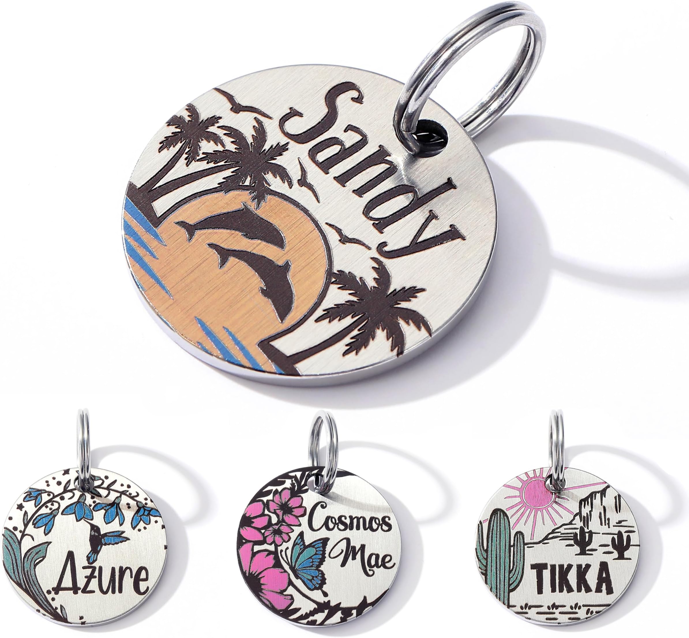 Colorful Dog Tags Personalized, Engraved Dog Tags with Colored Printing ...