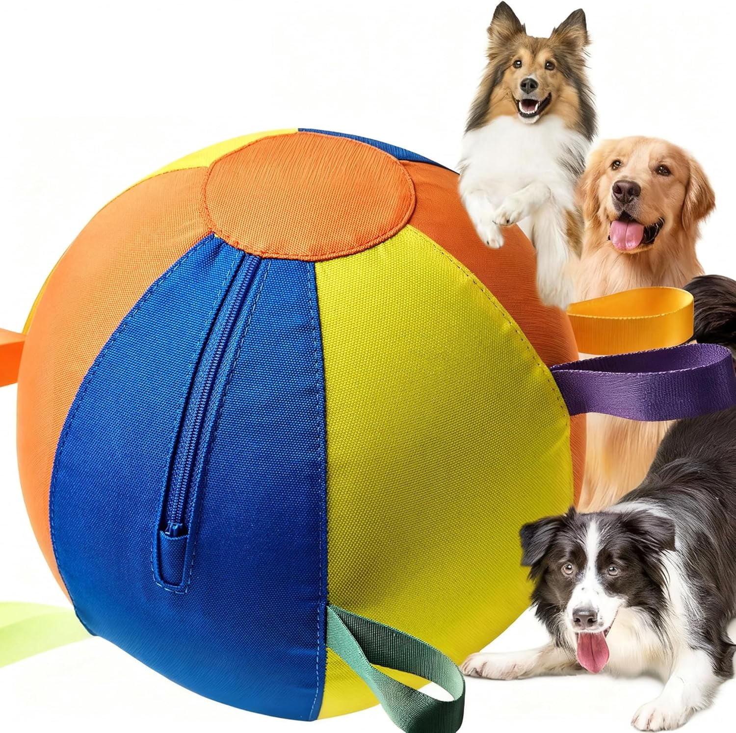 Colorful Dog Toy Ball, Bite Resistant Bouncy Fetch Ball, Water Fillable ...