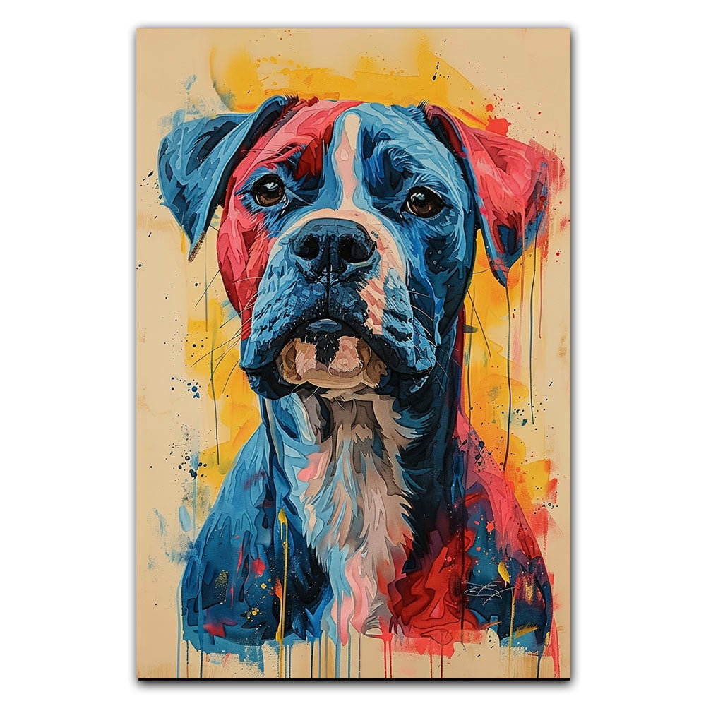 Colorful Dogo Argentino Wall Art Abstract Dog Posters Animal Canvas ...