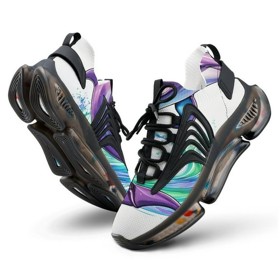 Colorful Dolphin Splash Art Walking Shoes for Men Woman Lightweight ...