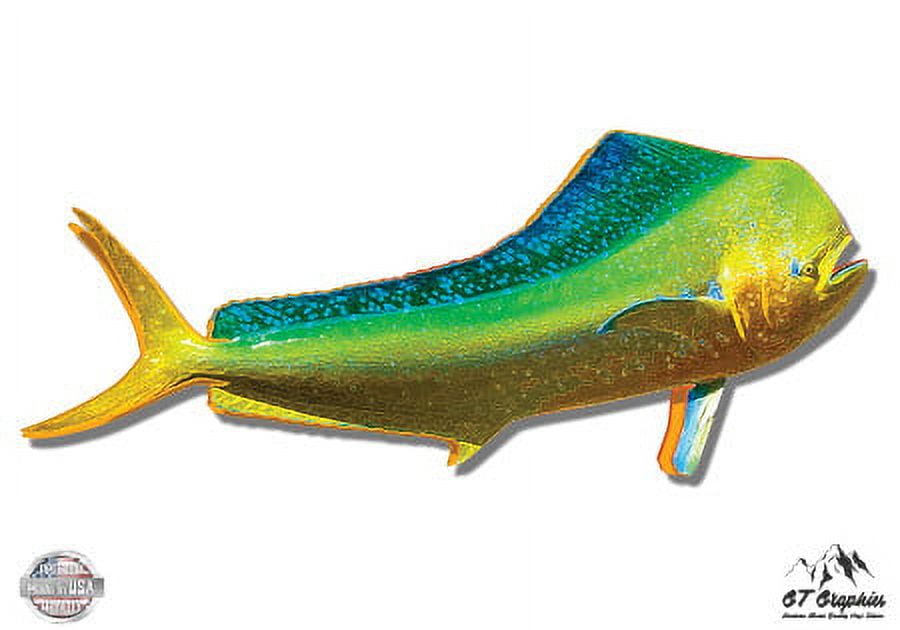 Colorful Dolphinfish Mahi Mahi - 5" Vinyl Sticker - For Car Laptop I ...