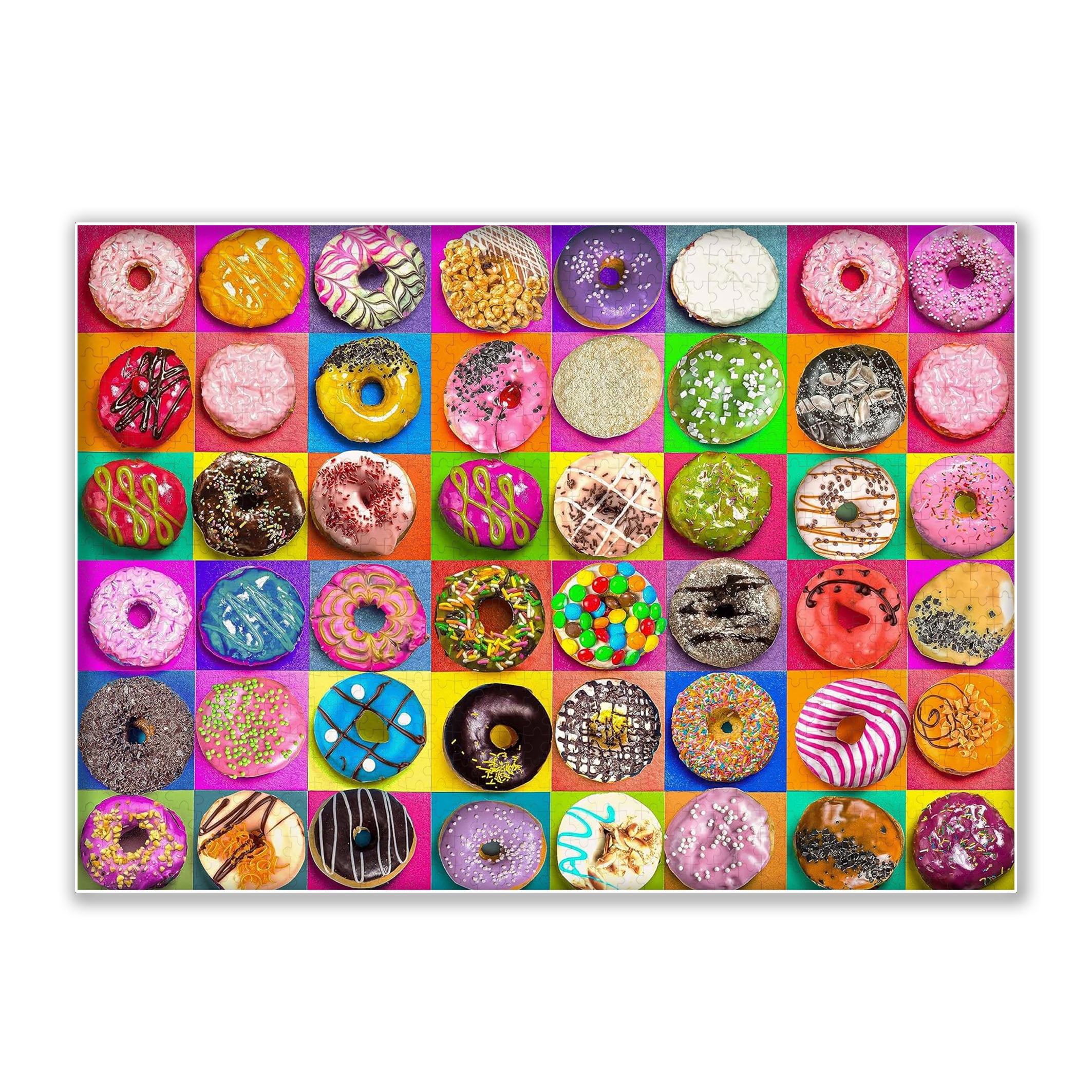 Colorful Donut Illustrations 500 Piece Adult Jigsaw Puzzle ...