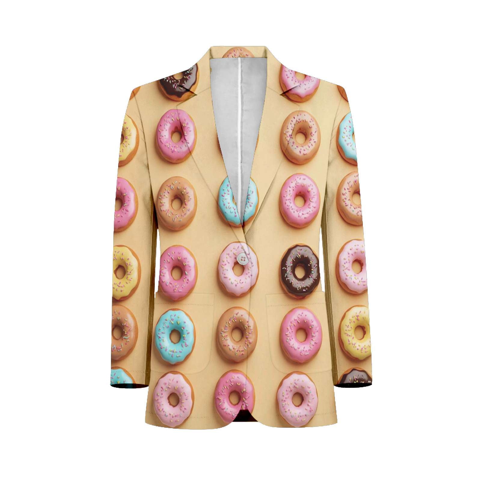 Colorful Donut Pattern Mens Suits Shawl Collar Slim Fit Suit Mens Groom ...
