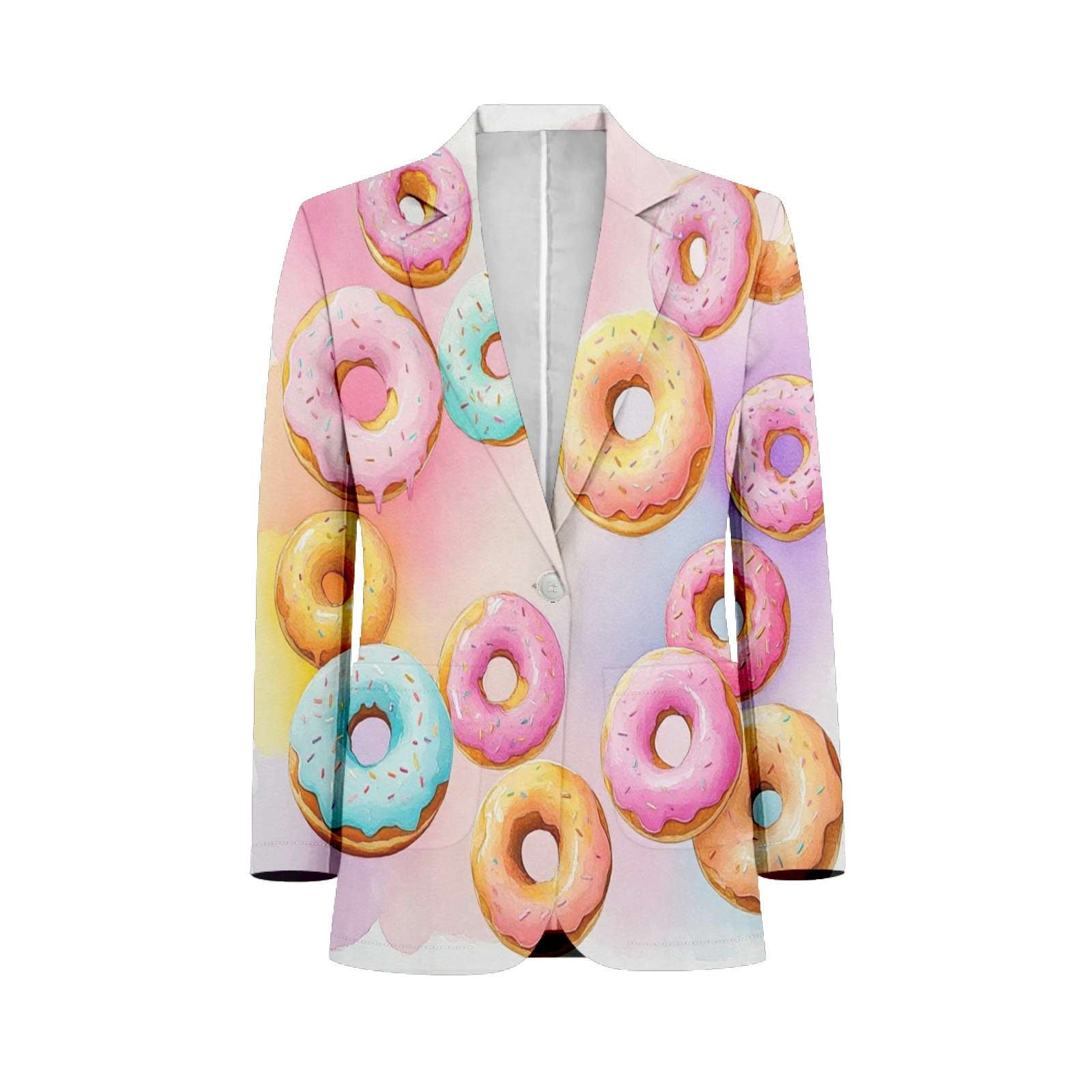Colorful Donut Pattern Print Mens Suits Shawl Collar Slim Fit Suit Mens ...