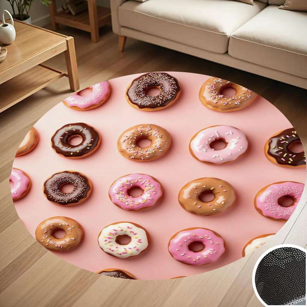 Colorful Donut Pattern Round Carpet Living Room Bedroom Home Decoration ...
