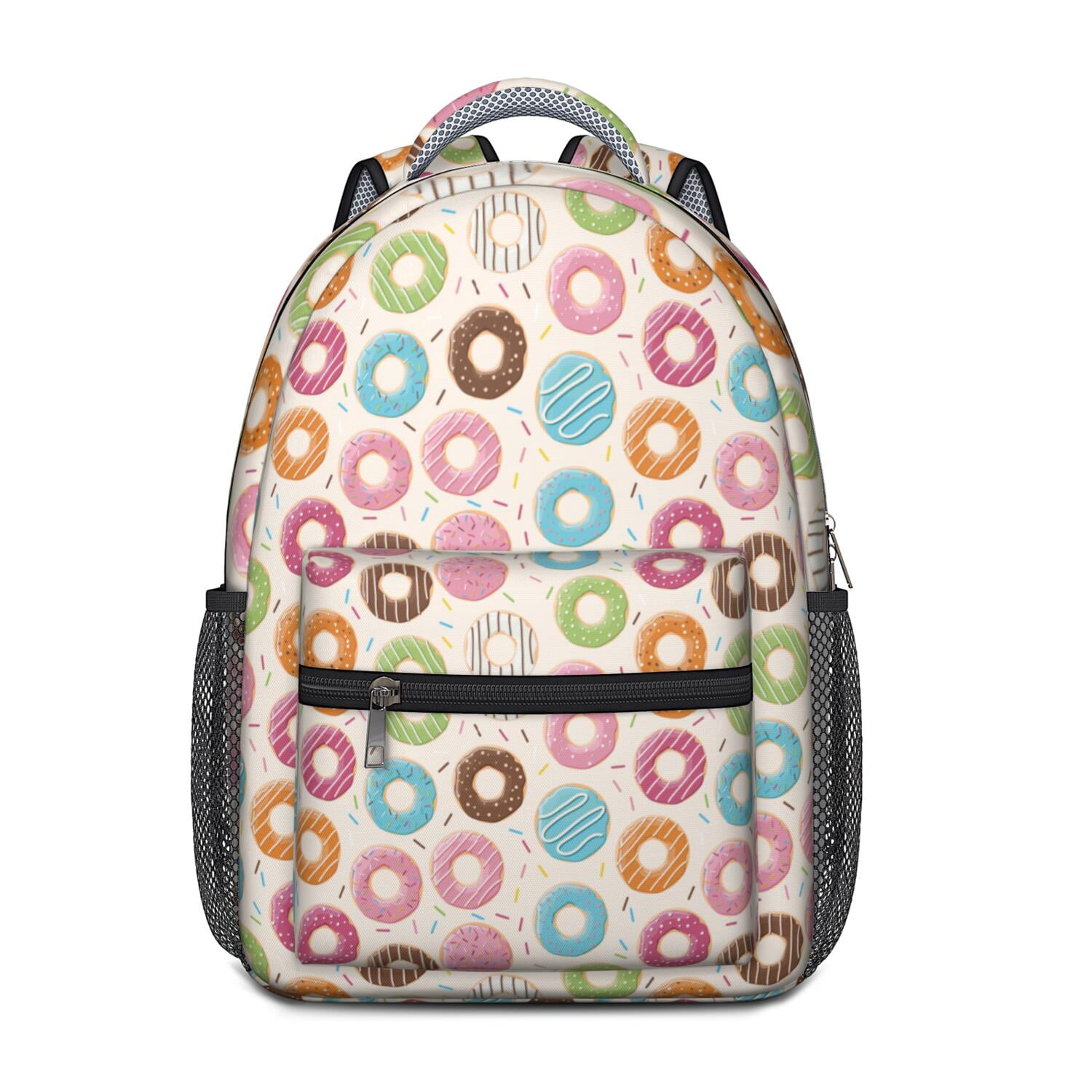 Colorful Donut Pattern School Backpack - Lightweight & Durable with ...