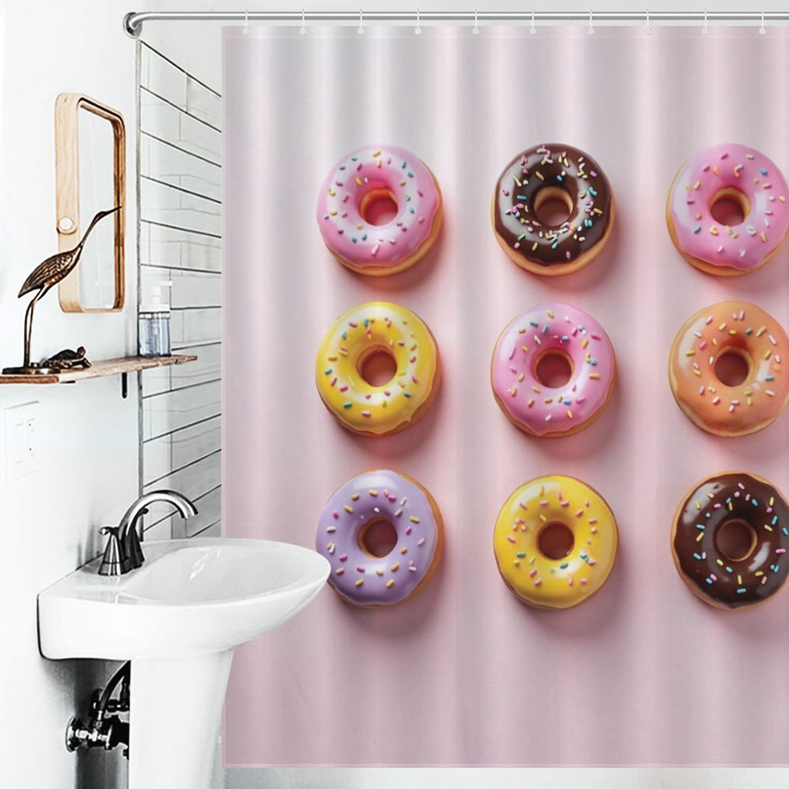Colorful Donut PatternWaterproof Shower Curtain For Bathroom Decor ...