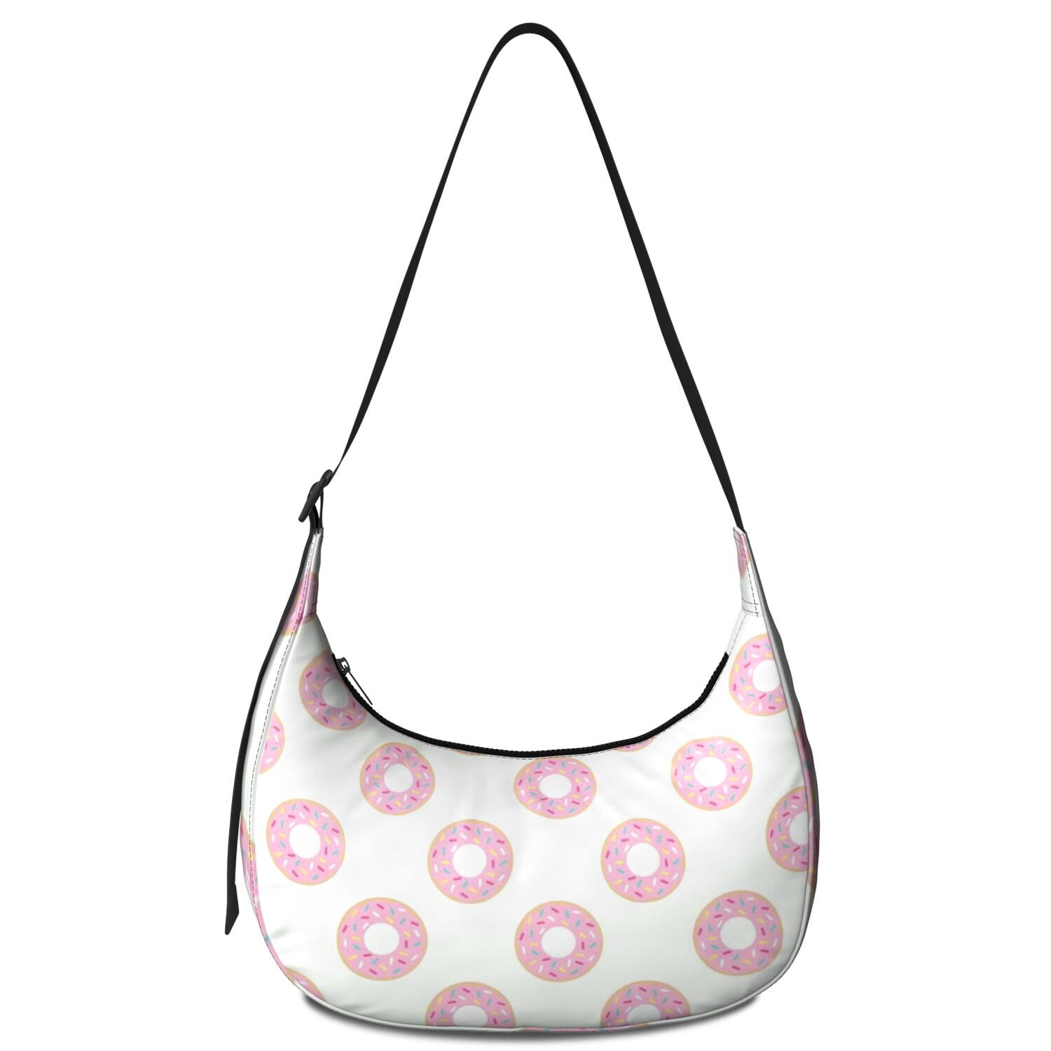 Colorful Donut Print Crossbody Handbag for Women, Cute Dessert Shoulder ...