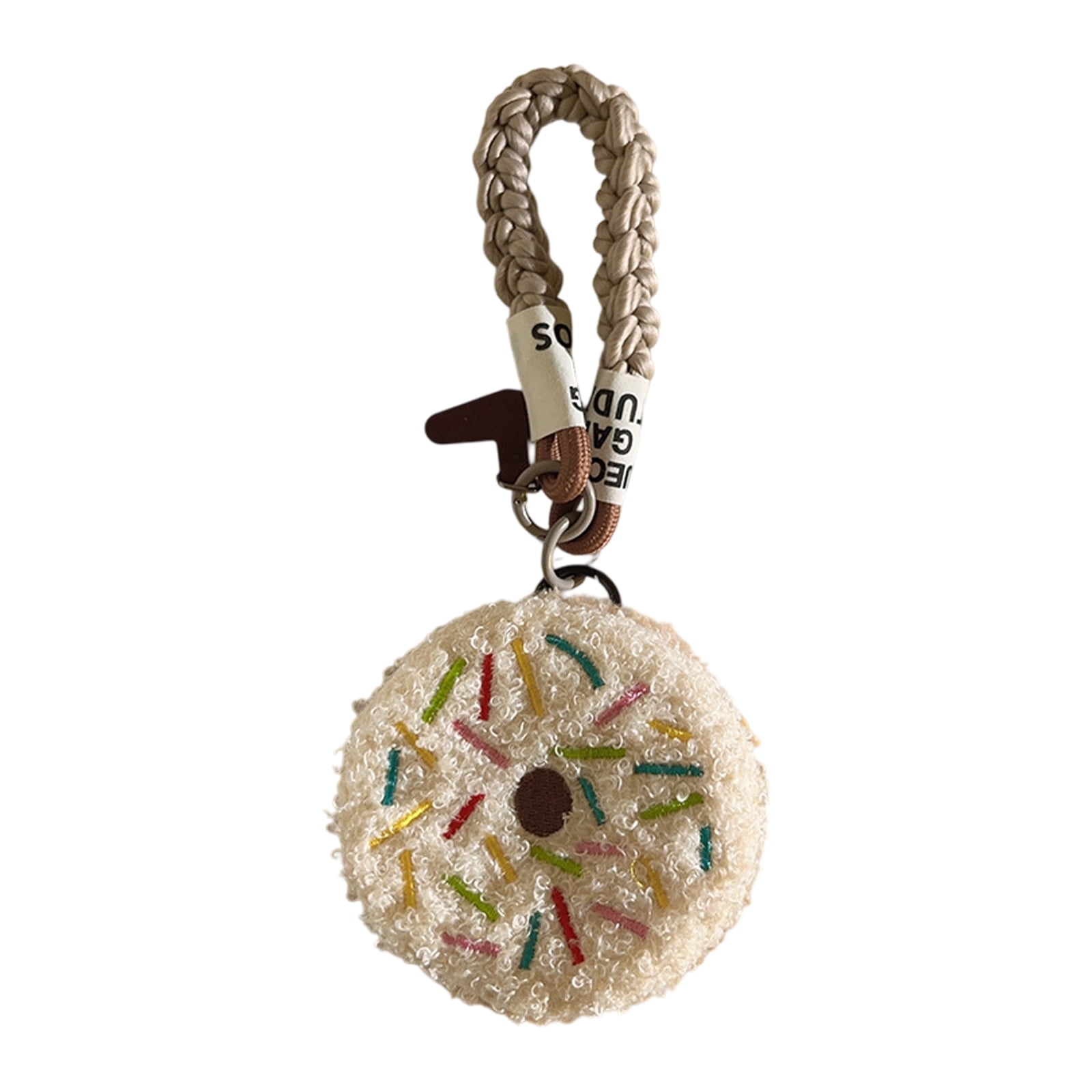 Colorful Donutes Shaped Coin Bag with Secure Closure, Lightweight Plush ...