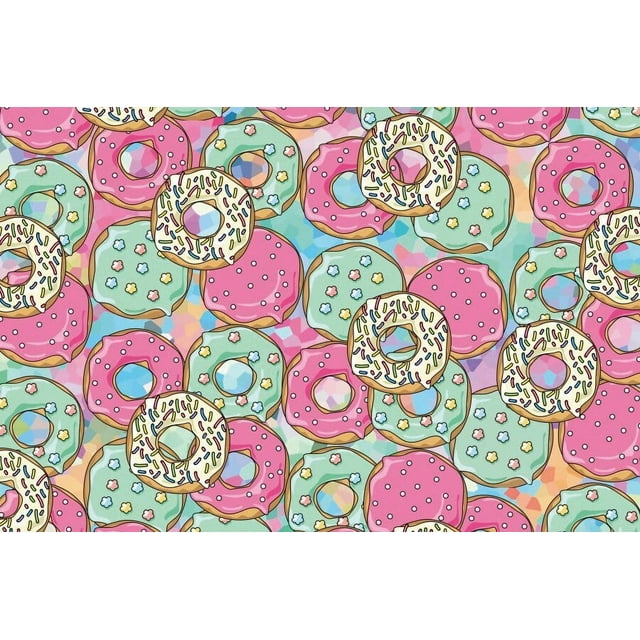 Colorful Donuts Wall Backdrop Cute Pink Blue Green Donut Kids Birthday ...