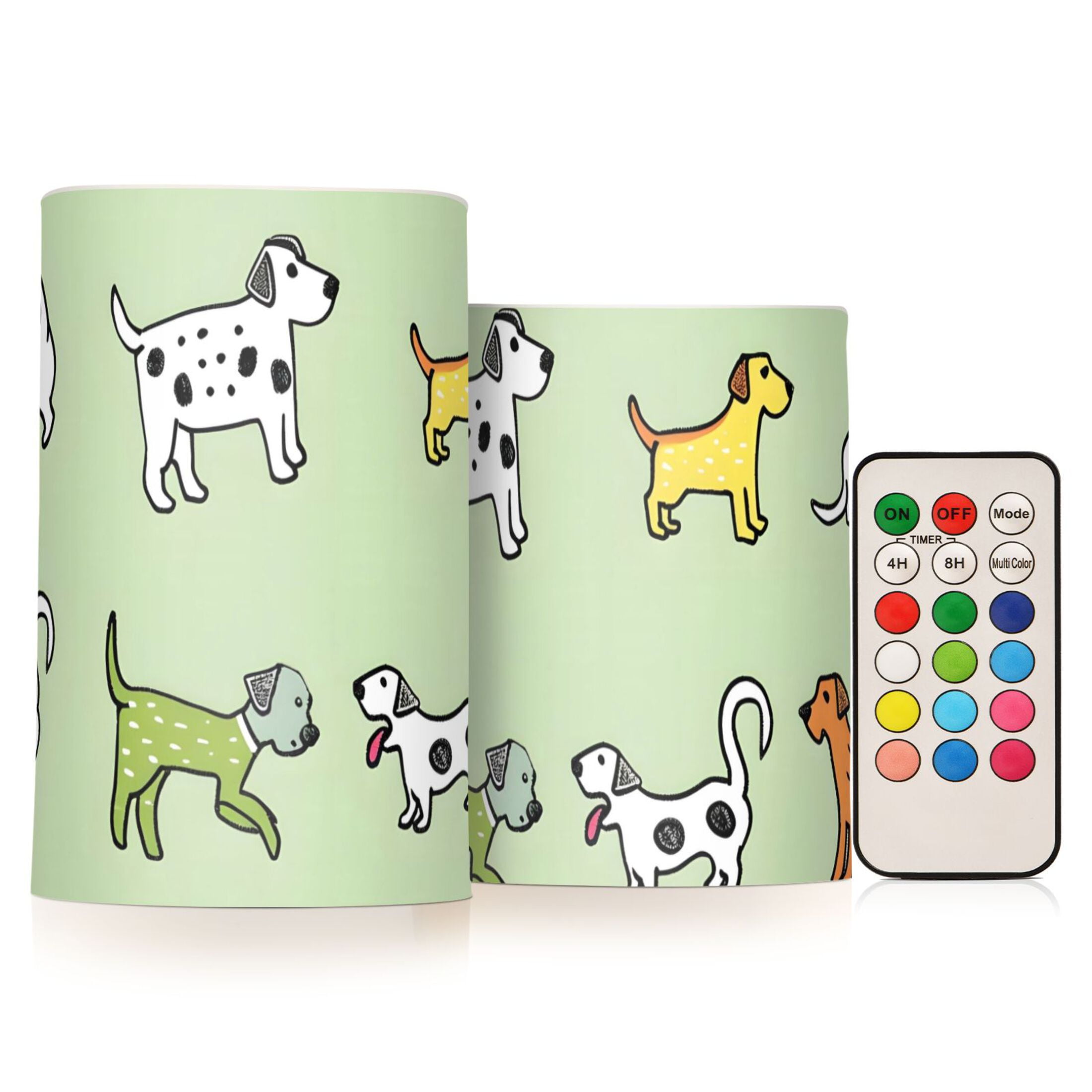 Colorful Doodle Dogs Cute Flickering Flameless Candles LED Tealight ...