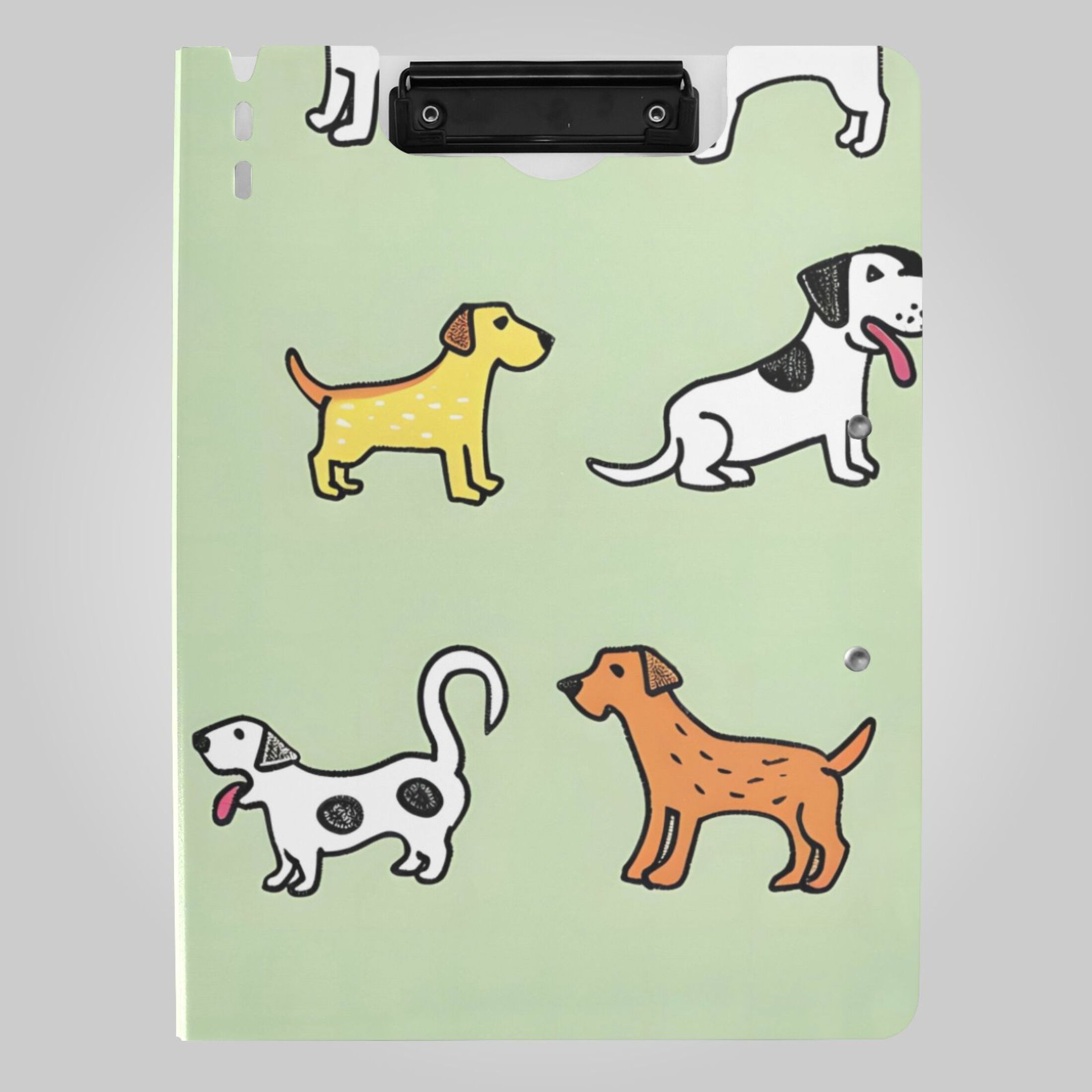 Colorful Doodle Dogs Cute Foldable Binder Folder Clipboard with Pen ...