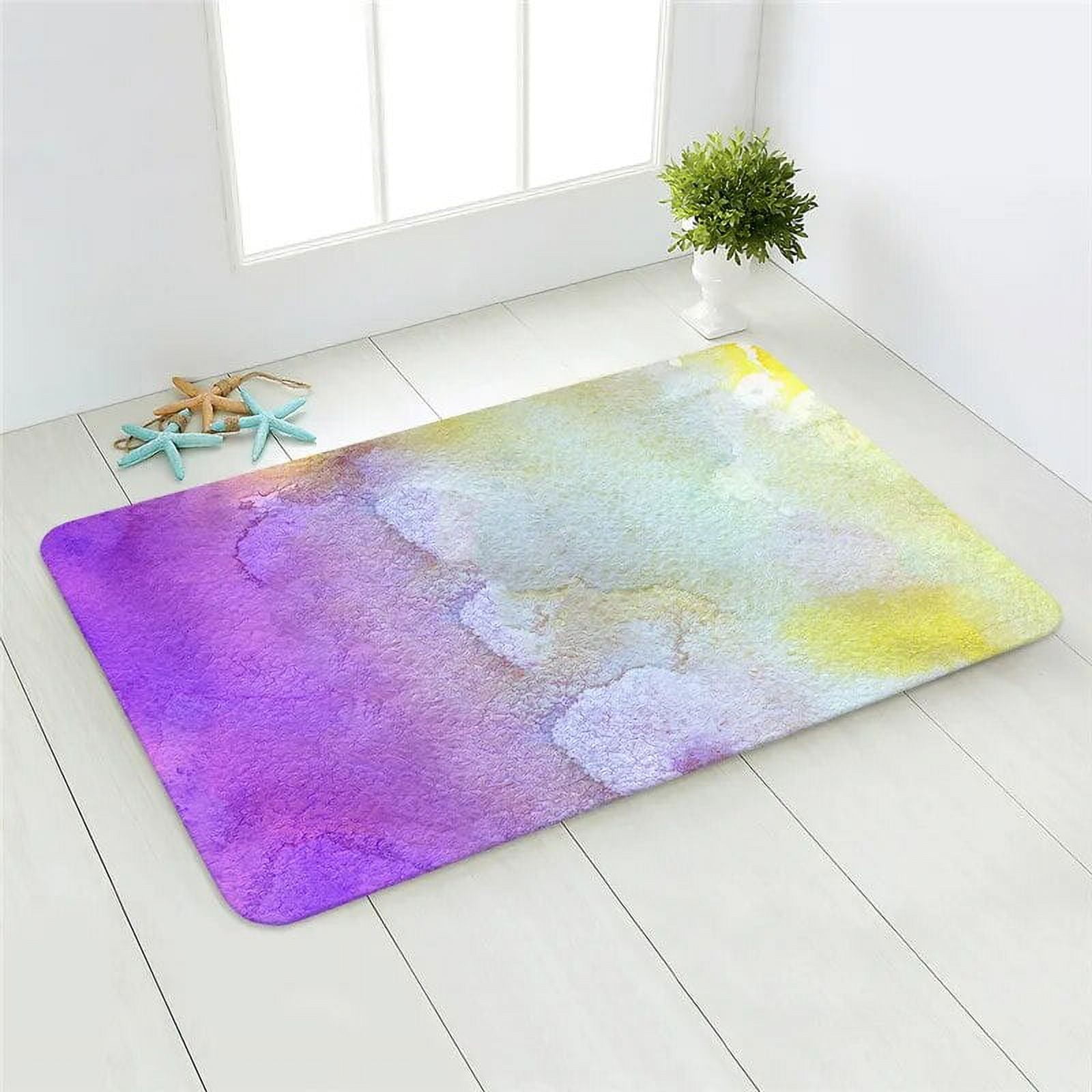 Colorful Doormat Kitchen Carpet Anti-Slip Nordic Style Colorful Marble ...