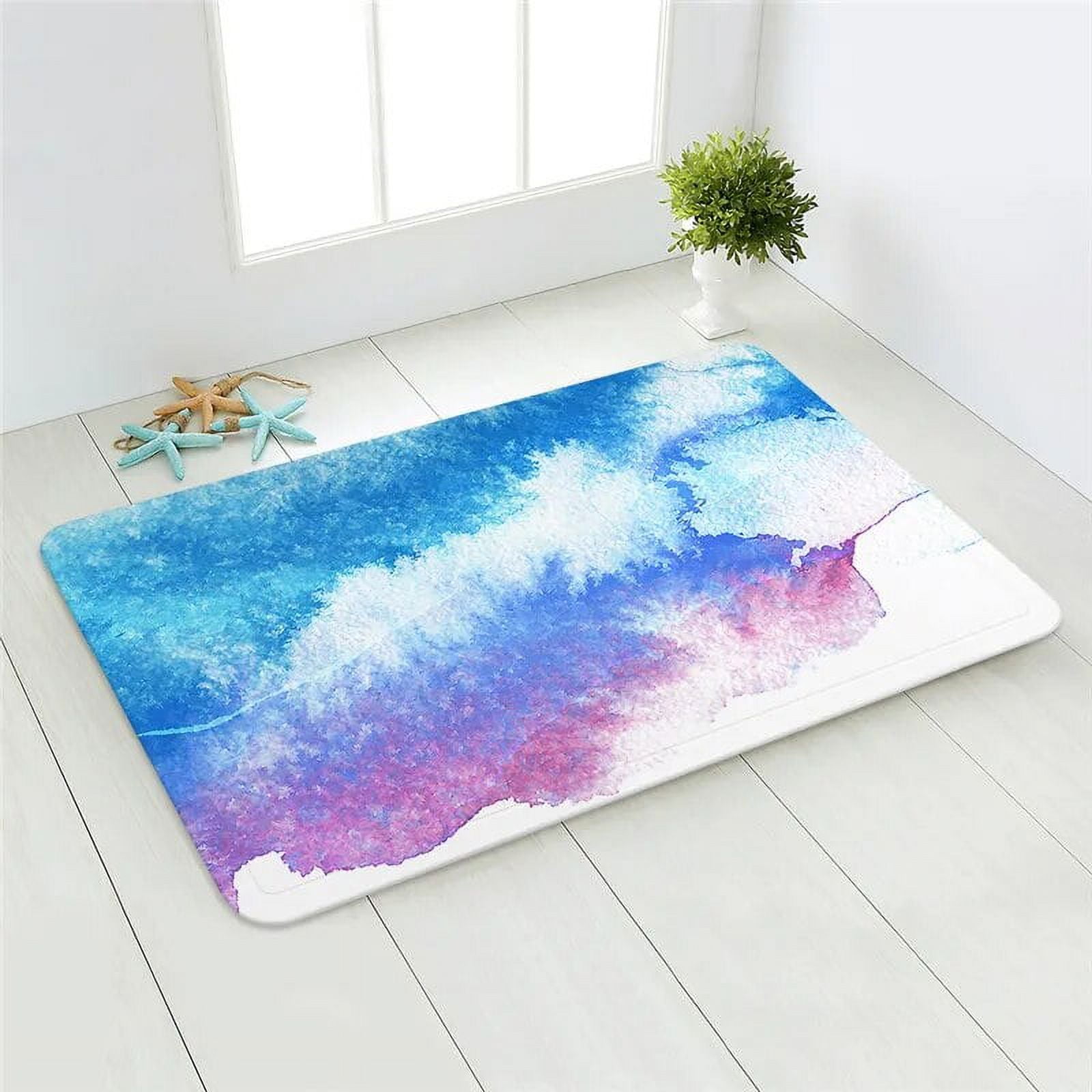Colorful Doormat Kitchen Carpet Anti-Slip Nordic Style Colorful Marble ...