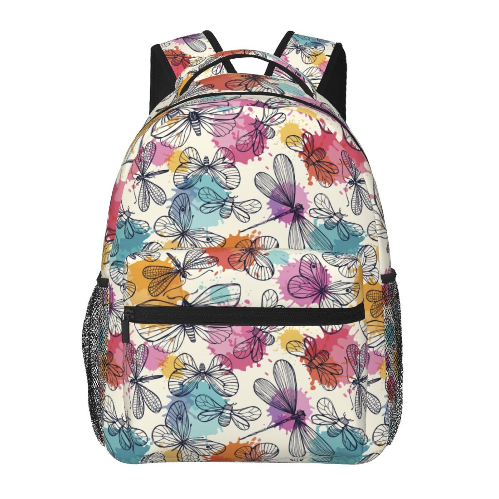 Colorful Dot Butterfly Dragonfly Backpack for Men Women Laptop Backpack ...