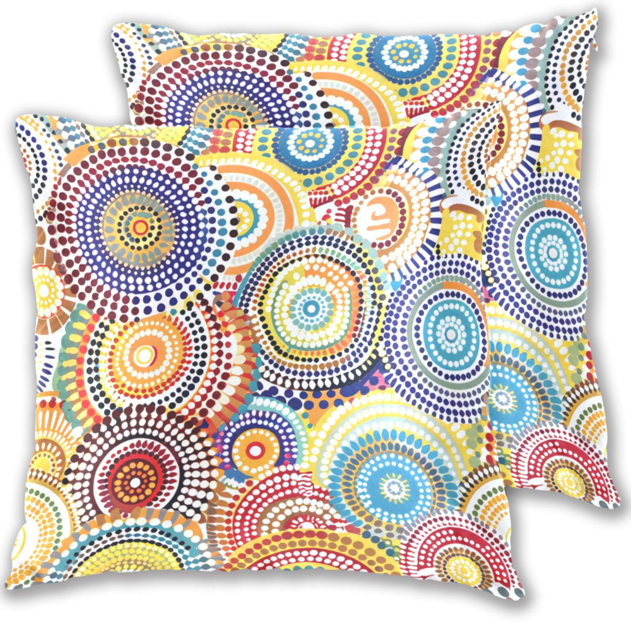 Colorful Dot Circles Throw Pillow Covers Pillowcases 20 x 20 Inch Home ...