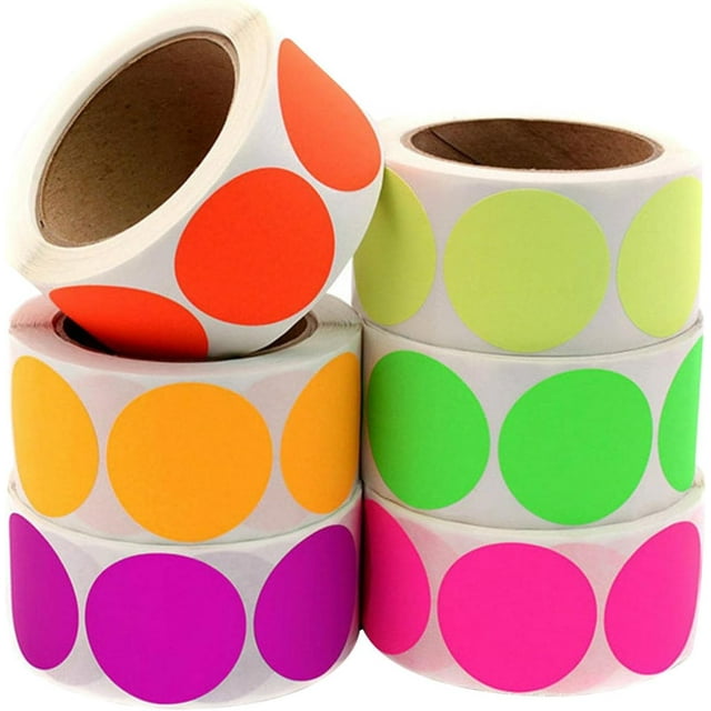 Colorful Dot Stickers Writable Round Permanent Dots Color Label Color ...